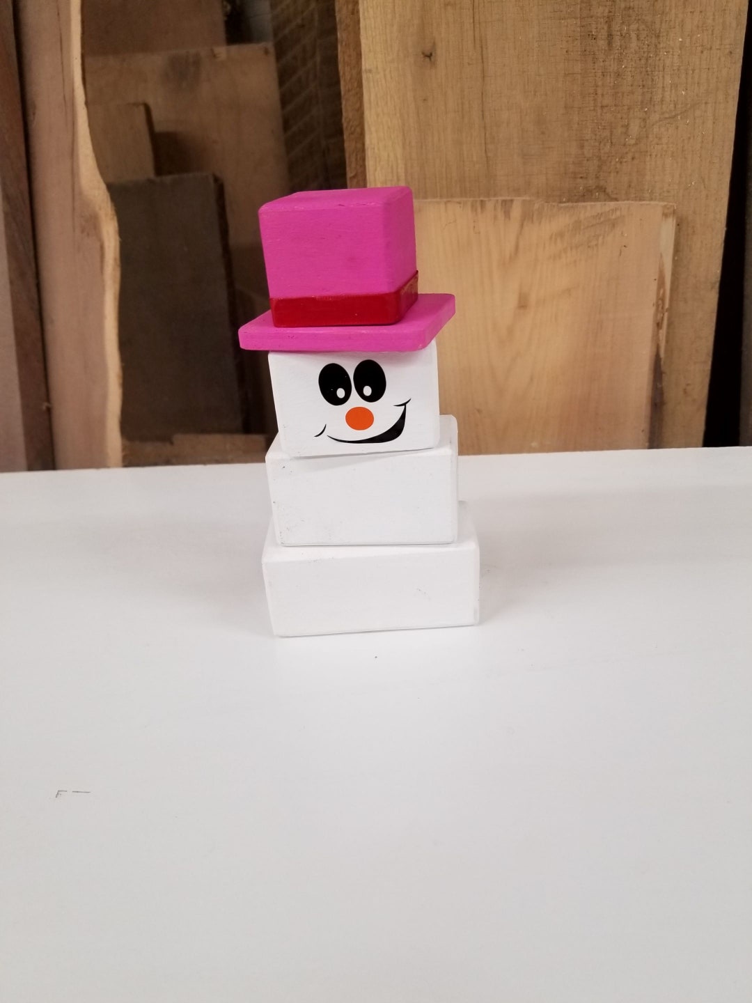 Wooden Snowmen Wooden Block Snowmen Stackable Snowmen Winter Decoration ...