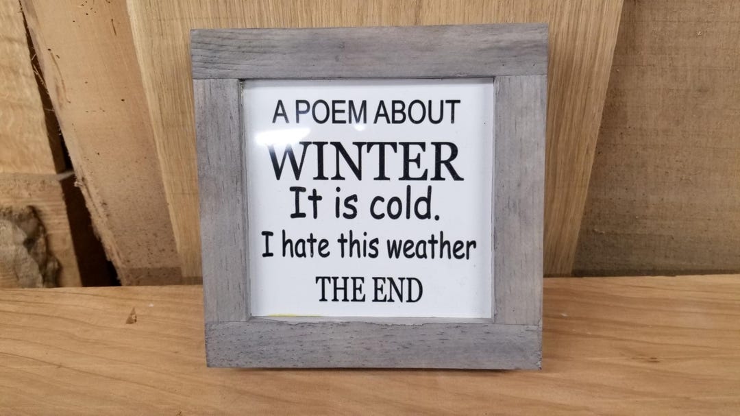 Winter Poem Wood Sign No Swear Words - Etsy