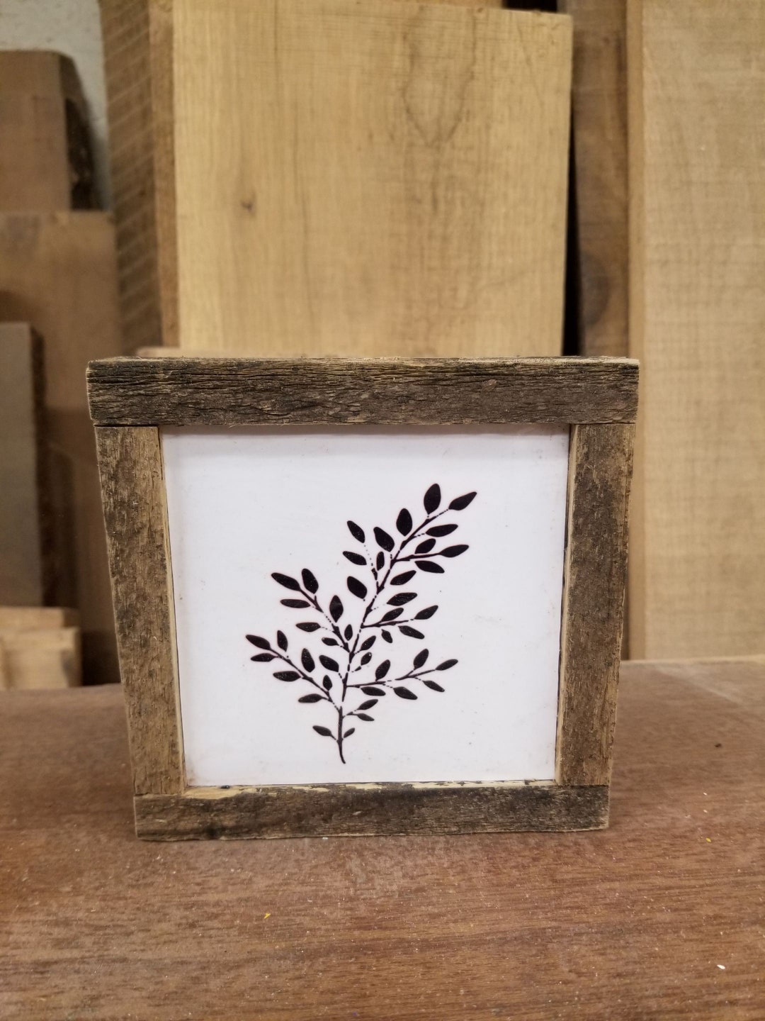 Wildflower Picture Sign Flower Decoration Reclaimed Wood Frame Rustic ...