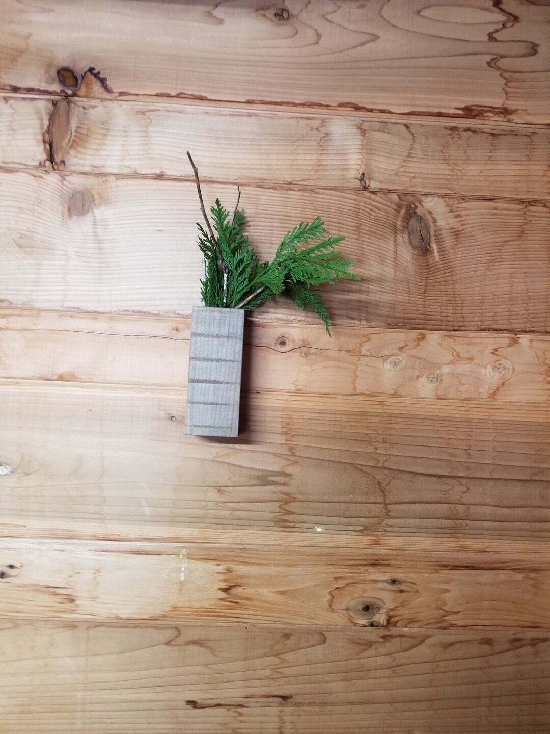 Modern Rustic Wood Wall Vase Woll Decor Wood Pocket Display Wall ...