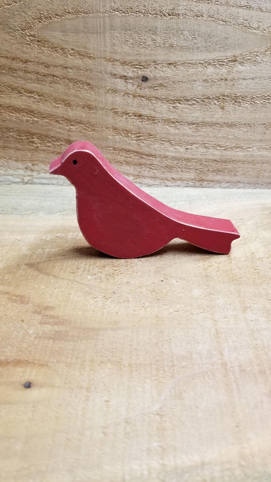 Red Sitting Wood Bird Decoration - Etsy