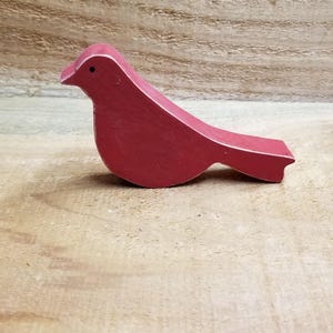 Red Sitting Wood Bird Decoration - Etsy