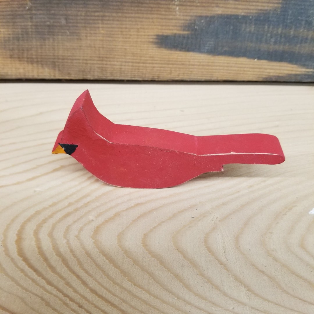 Red Cardinal Wood Bird Simple Bird Sitting Bird Farmhouse Bird ...