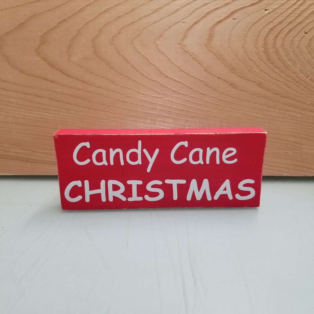 Candy Cane Christmas Wood Sign Christmas Decoration Sign - Etsy