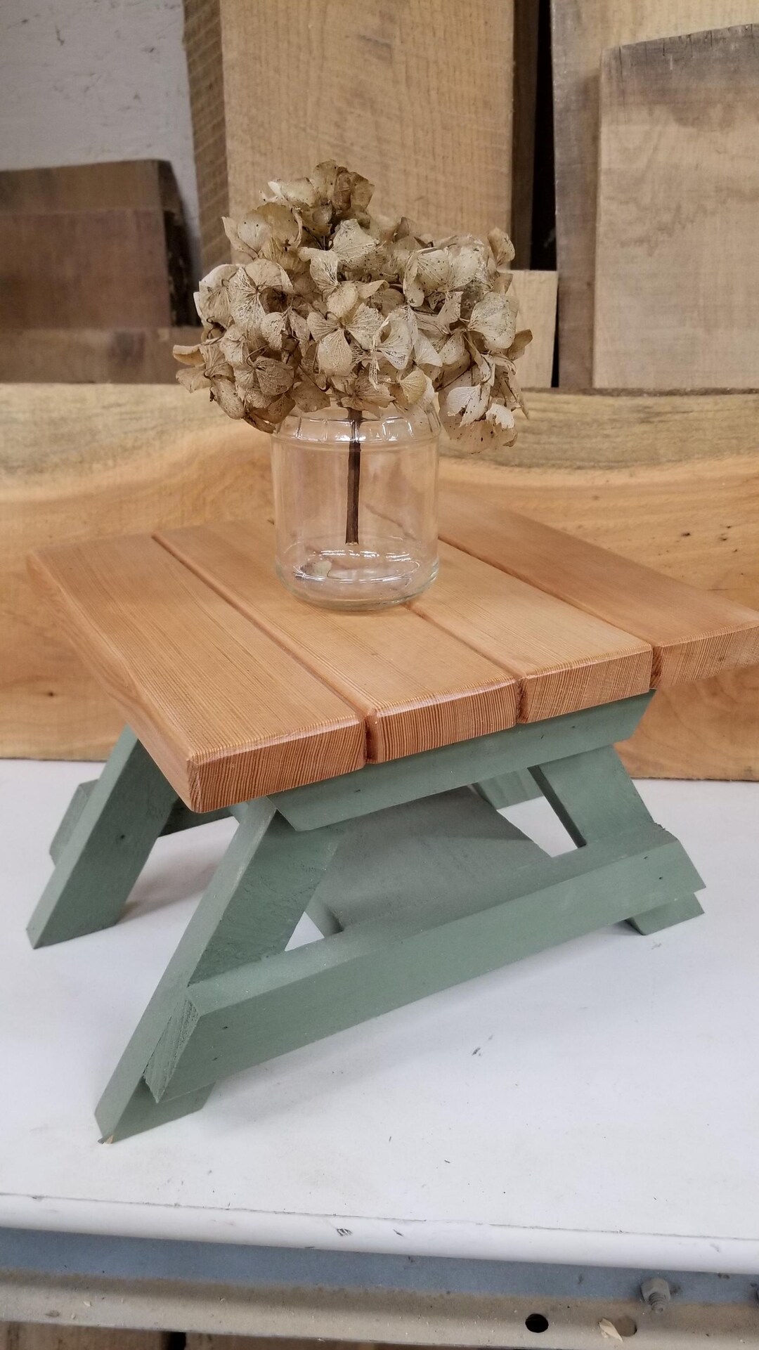 Wood Table Plant Stand Farmhouse Table for Plants Wood Indoor Plant ...