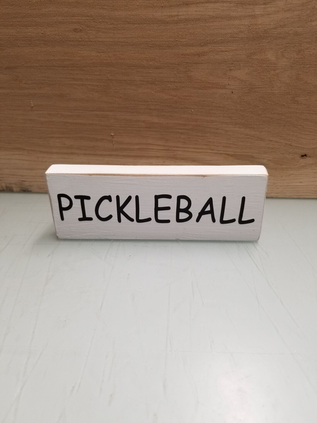 Pickleball Wooden Sign White Block Black Lettering Six Inches Long Two ...