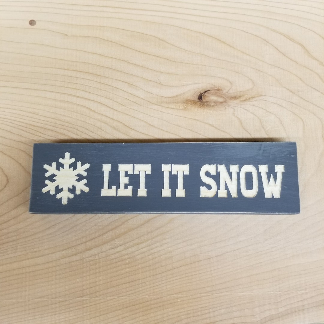 Winter Decor Let It Snow Engraved Wood Winter Sign - Etsy