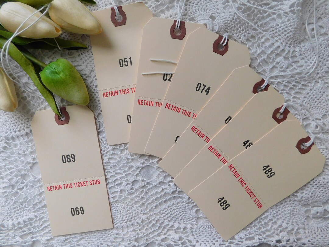 Numbered 2-part Tags With Strings Set of 20 B5 - Etsy