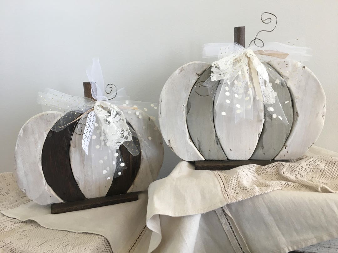Farmhouse Style Hand Painted Wooden Pumpkin - Etsy