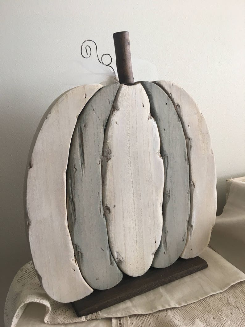 Farmhouse Style Hand Painted Wooden Pumpkin - Etsy