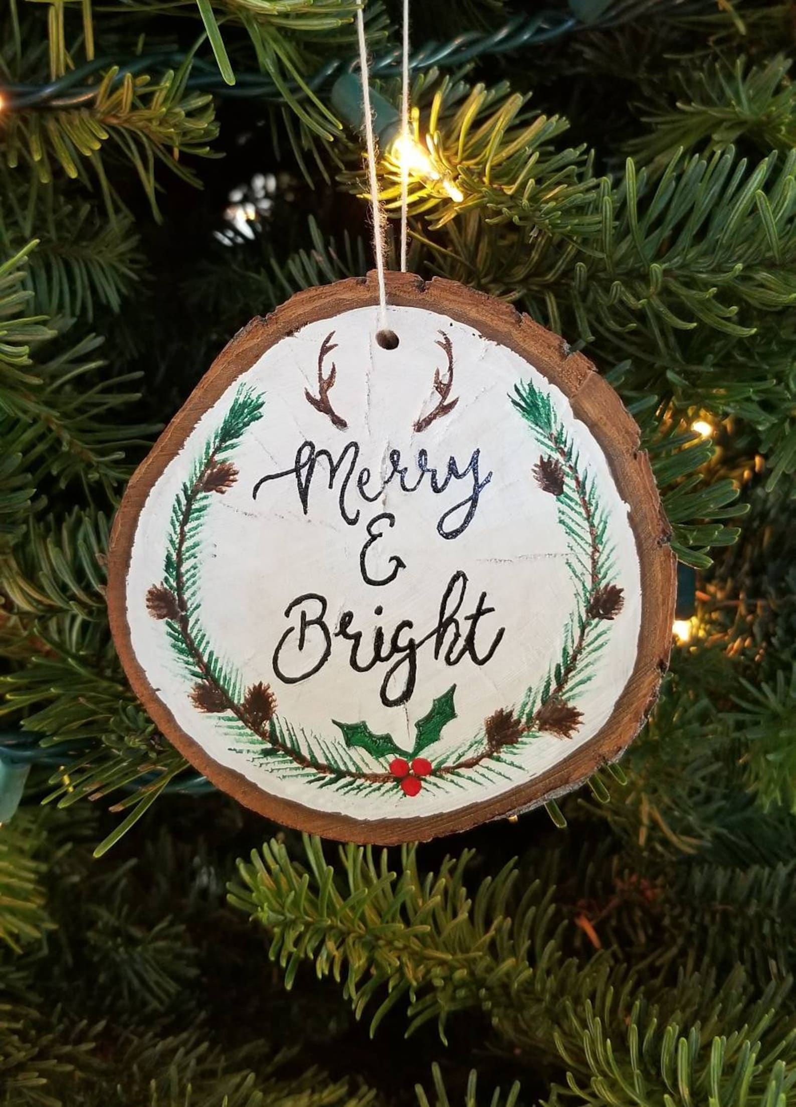 Merry & Bright Ornament - Etsy