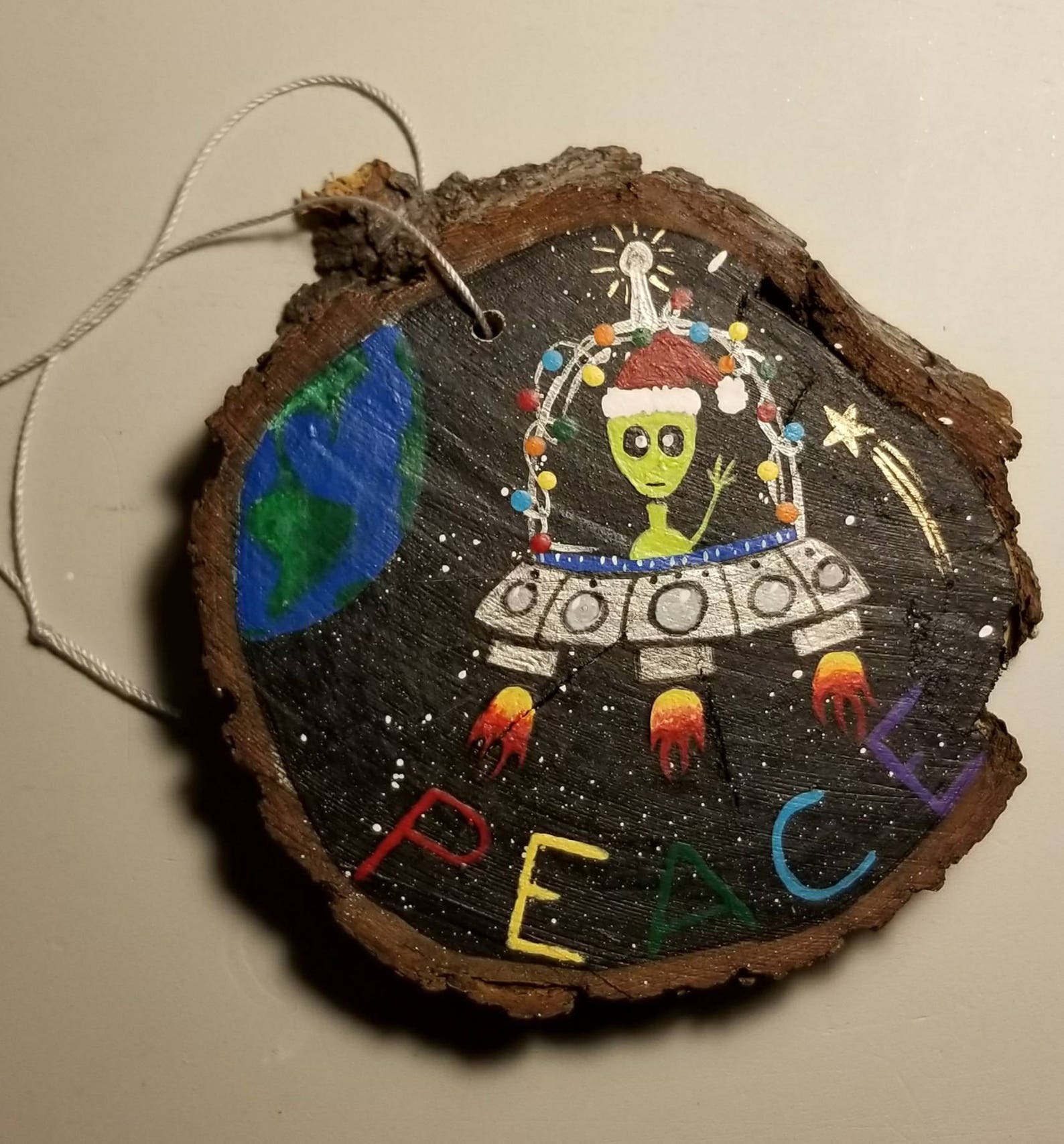 UFO Peace Alien Ornament - Etsy