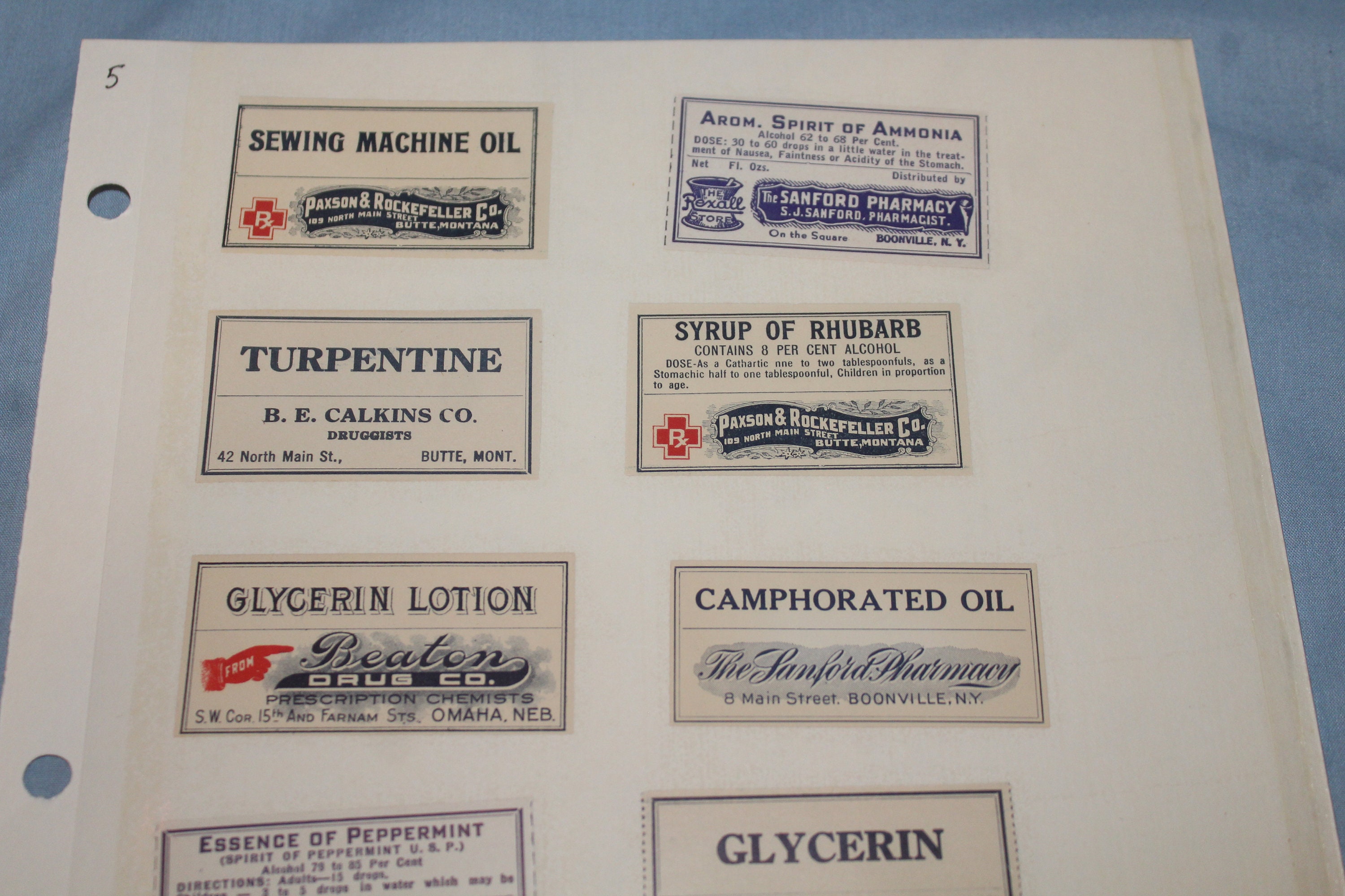 12 Vintage Pharmacy Labels Glycerine & Rose Water Tinct Myrrh - Etsy