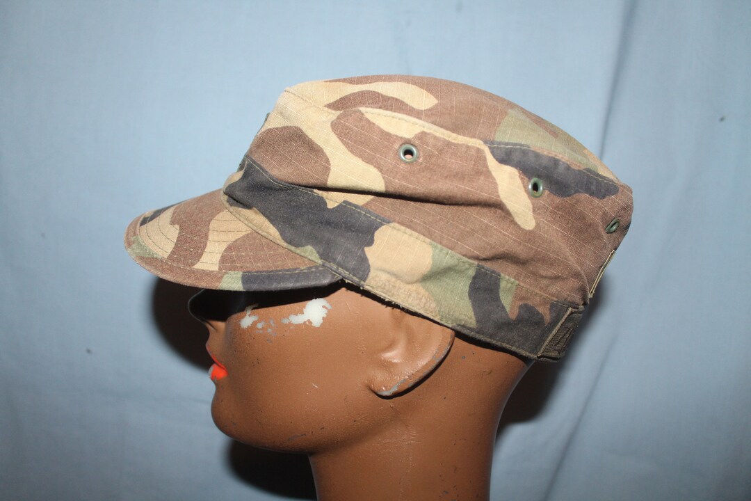 Vtg 90's USGI US Army Hot Weather Woodland Camo Field Cap W Major's ...