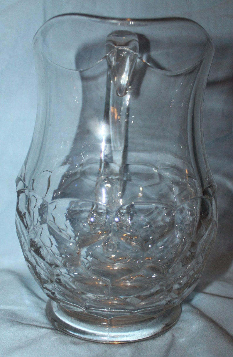 Vintage Cut Crystal Pitcher With Blown Applied Handle - Etsy