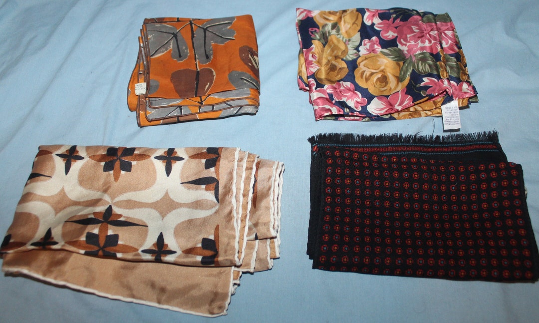 Lot of 4 1980s Colorful Silk Fashion Scarves VERA Echo - Etsy