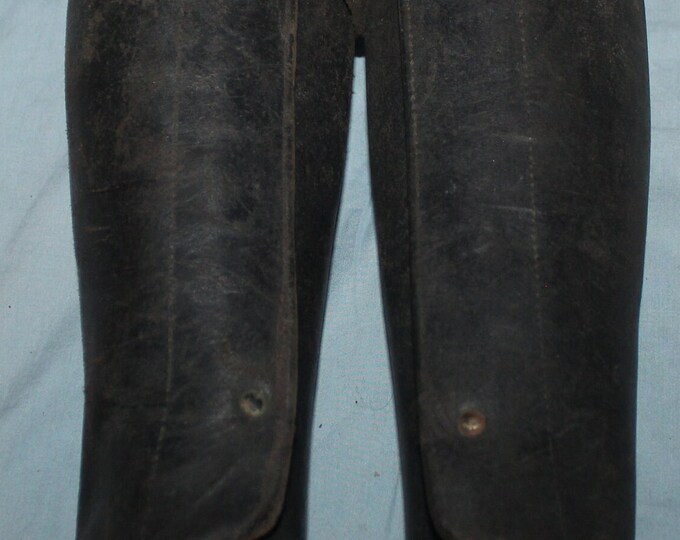 Vintage WWI to WWII Era Military or Police Style Black Leather Gators ...