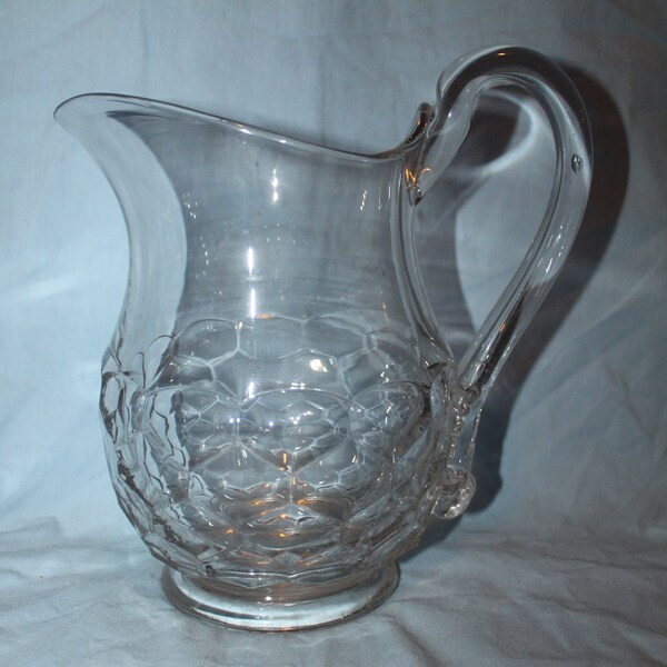 Crystal Cut Glass Pitcher With Handle - Etsy