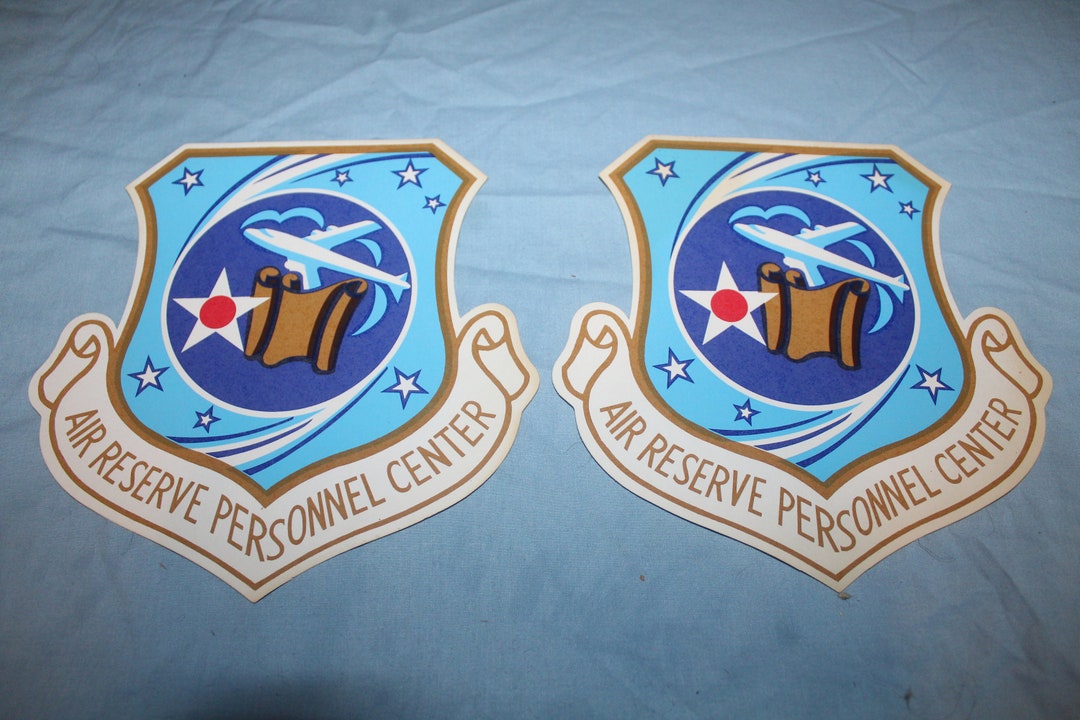 2 Large Vtg US USAF Reserve Personnel Center Decals Stickers 7 1/4 in ...