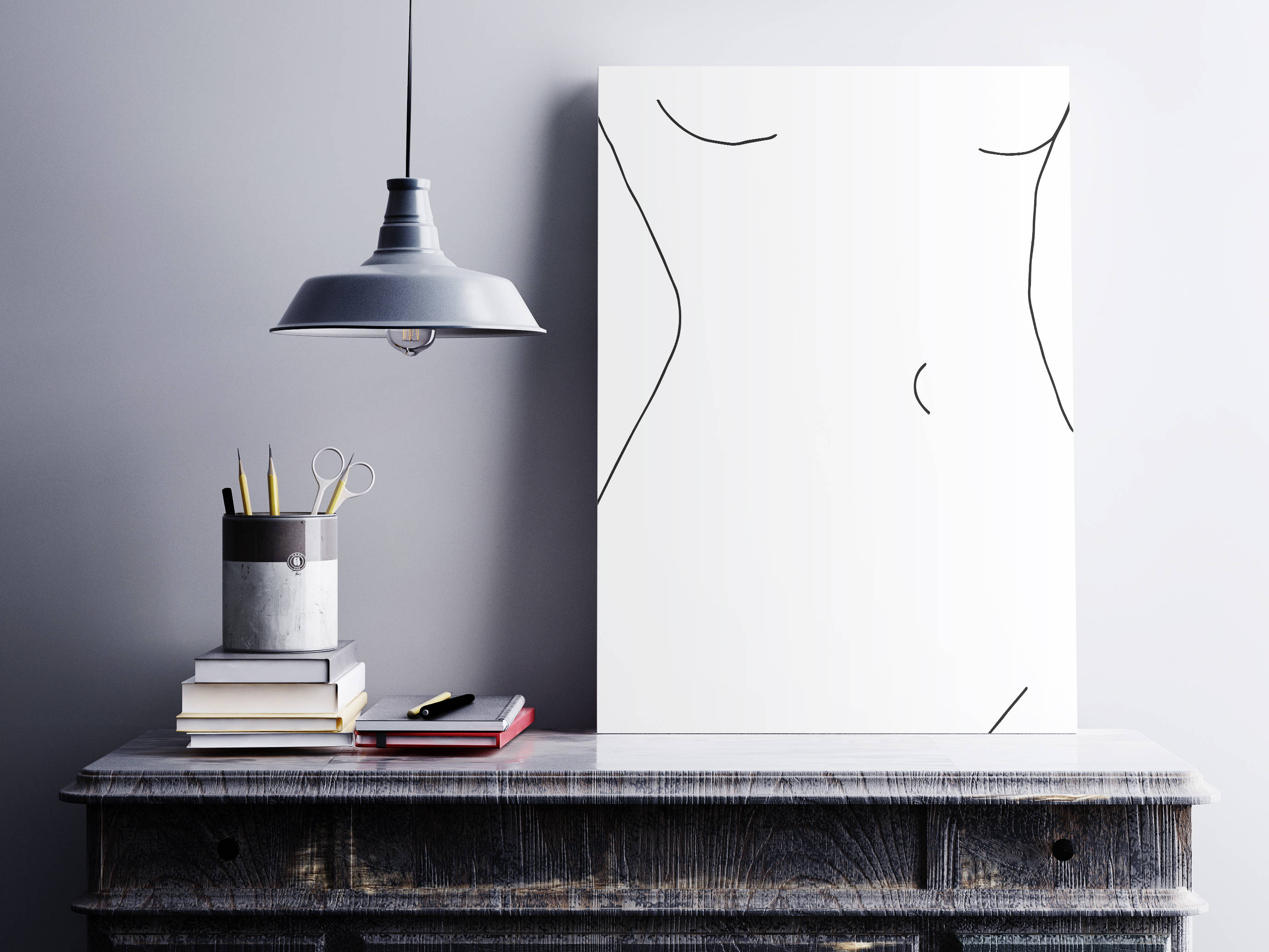 White abstract art Female body Body printable art | Etsy