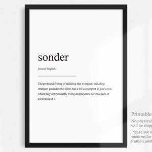 Sonder definition definition print word art printable art | Etsy