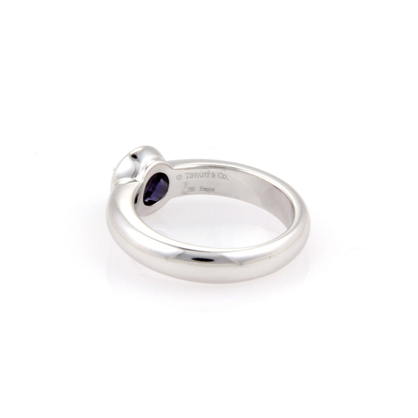 Tiffany & Co. France 18K White Gold Bullet Shape Iolite Solitaire Ring ...