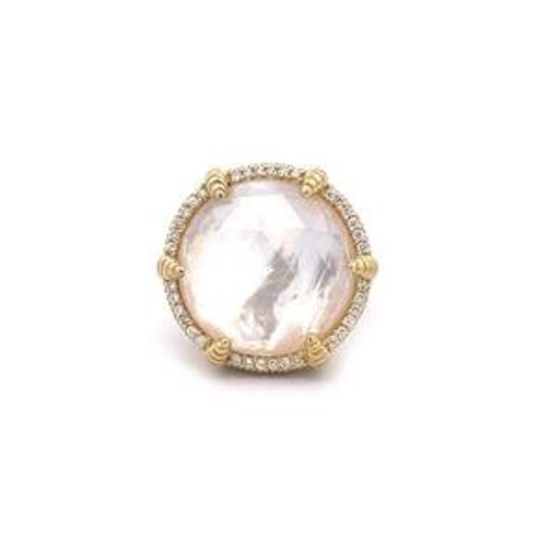 Judith Ripka Diamond Mother of Pearl Quartz 18k Gold Ring - Etsy