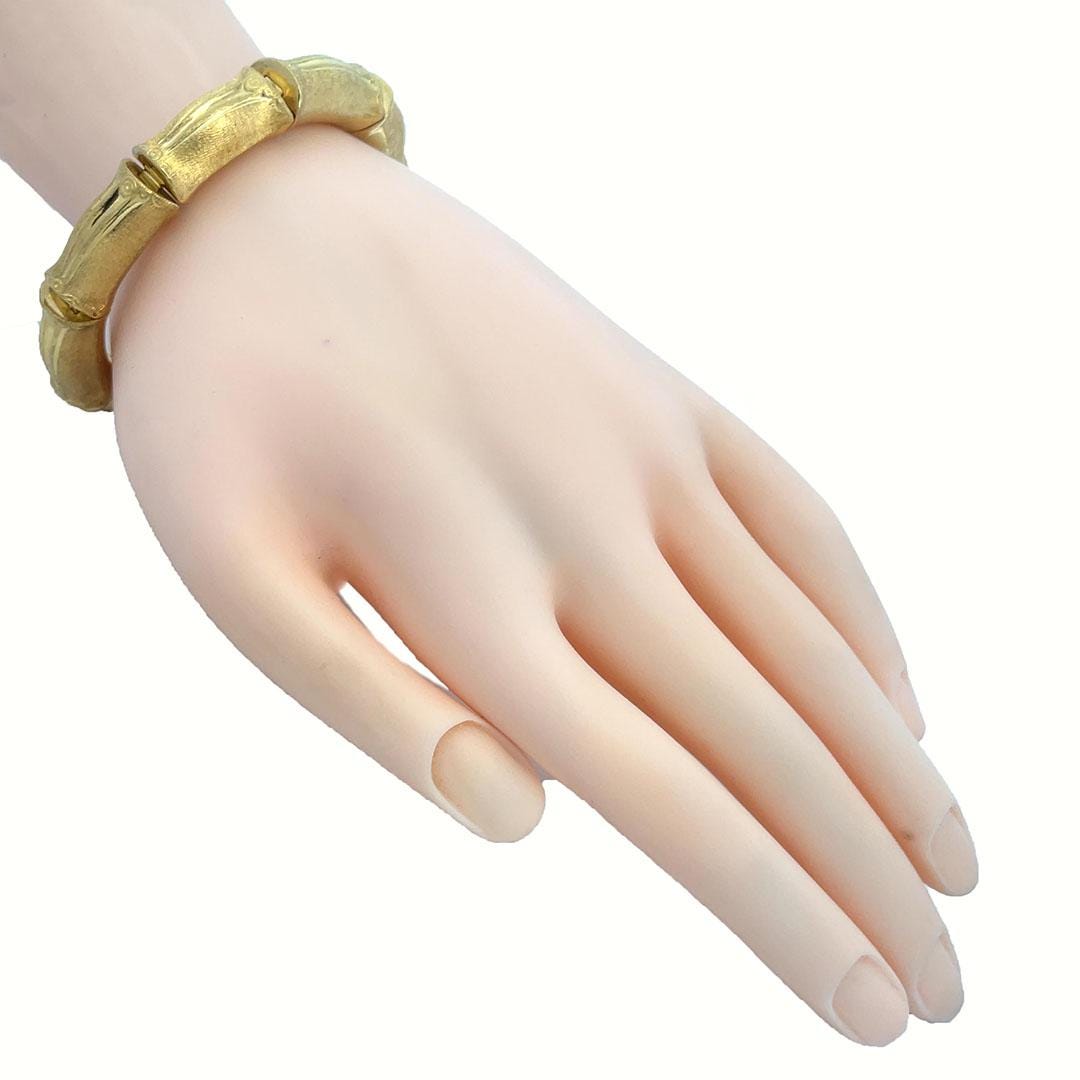 Ruth Satsky Gold Bracelet 18k Yellow Bamboo Link Style Vintage - Etsy