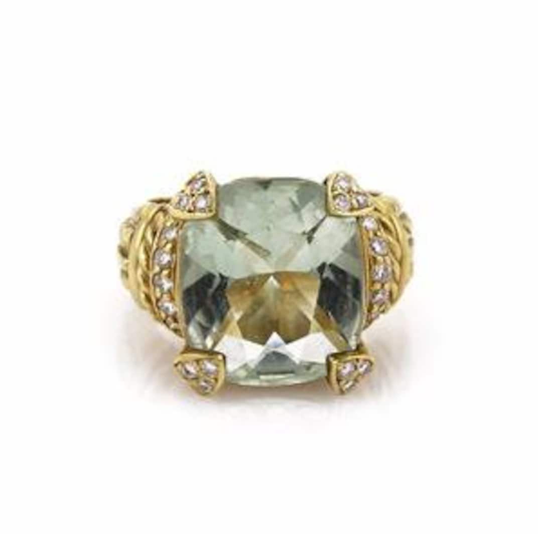 Judith Ripka Citrine & Diamond 18k Yellow Gold Ring - Etsy
