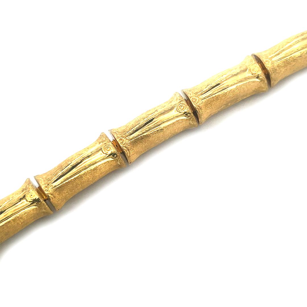 Ruth Satsky Gold Bracelet 18k Yellow Bamboo Link Style Vintage - Etsy