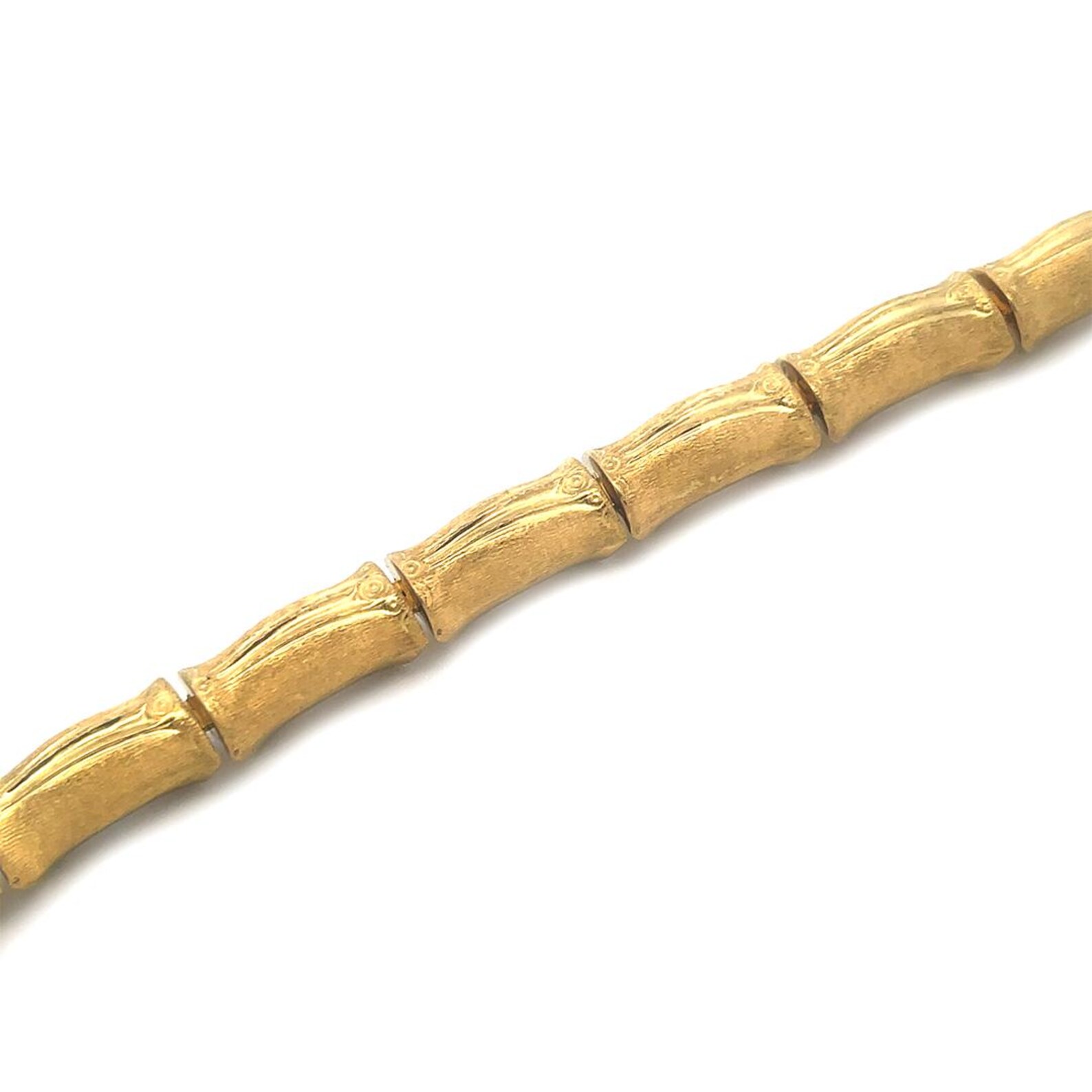 Ruth Satsky Gold Bracelet 18k Yellow Bamboo Link Style Vintage - Etsy