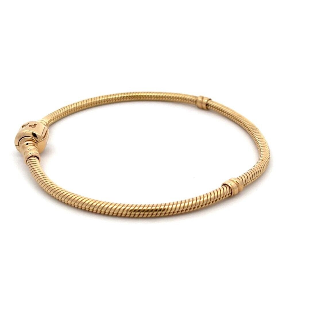 Pandora 14k Yellow Gold Snake Chain Bracelet - Etsy