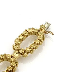 Gorgeous 18k Yellow Gold Oval Rosette Link Chain Bracelet - Etsy