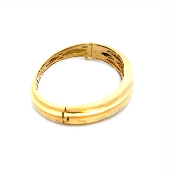 Vivara 18k Gold Bangle Oval Hinged Band Ridge Style Brazil Etsy