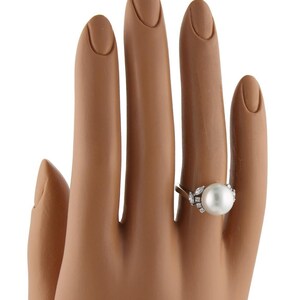 Mikimoto Diamond 10mm Akoya Pearl Platinum Cocktail Ring Size - 4.75 - Etsy