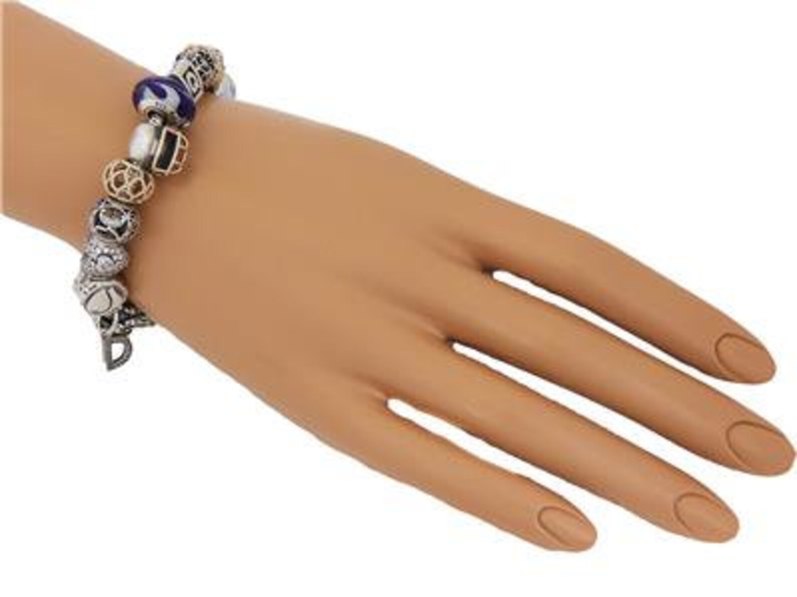 Pandora Enamel 14k Gold & Sterling CZ Slide Charms Cable Bracelet - Etsy