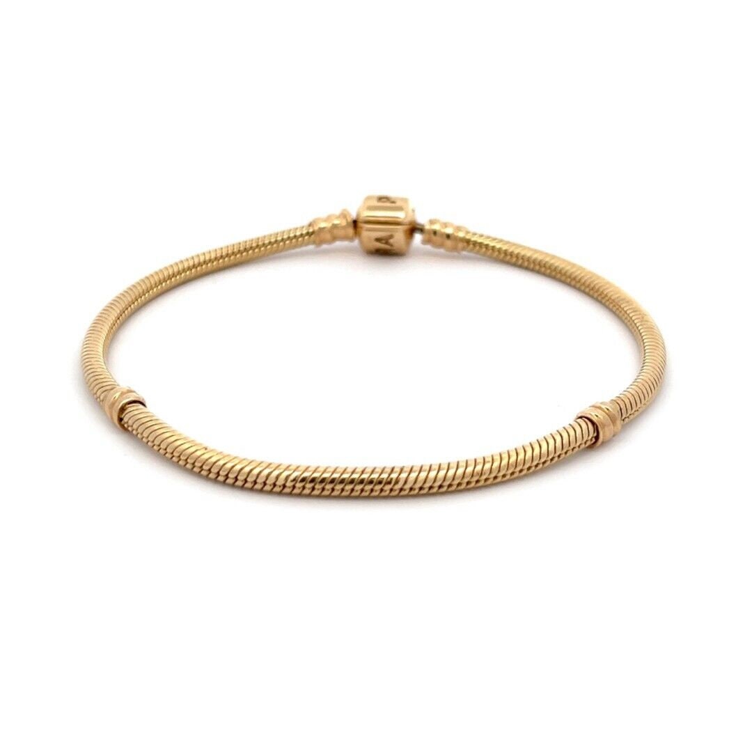 Pandora 14k Yellow Gold Snake Chain Bracelet - Etsy