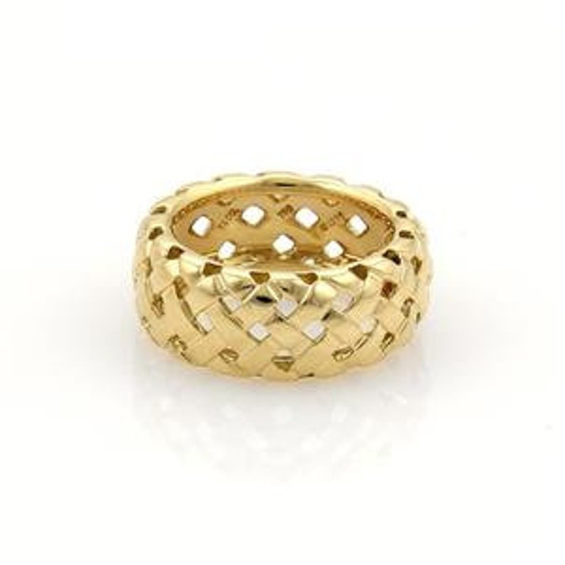 Tiffany & Co. Vannerie 18k Yellow Gold 9mm Basket Weave Band - Etsy