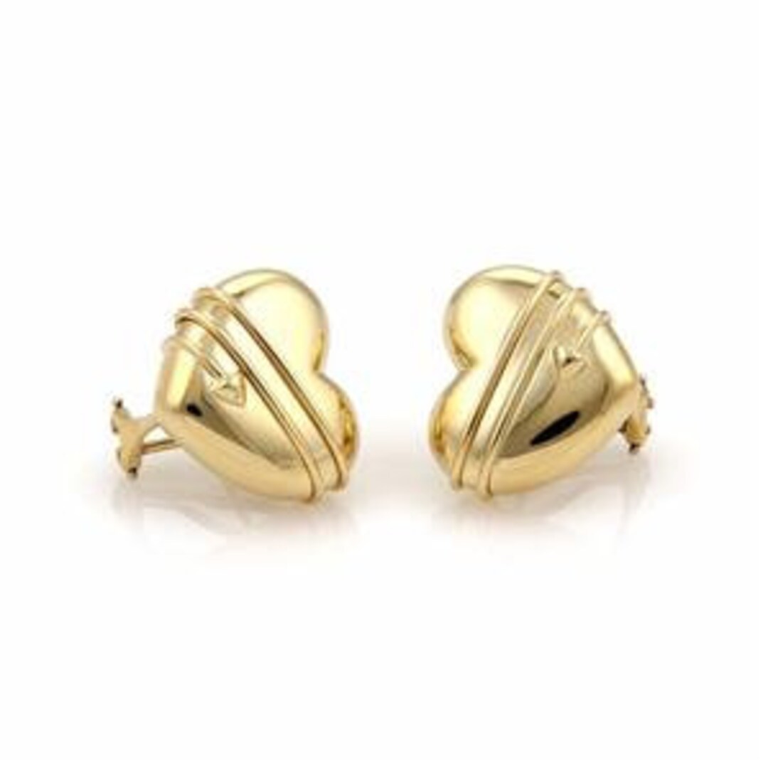 Tiffany & Co. 18k Yellow Gold Cupid Arrow Heart Post Clip Earrings - Etsy