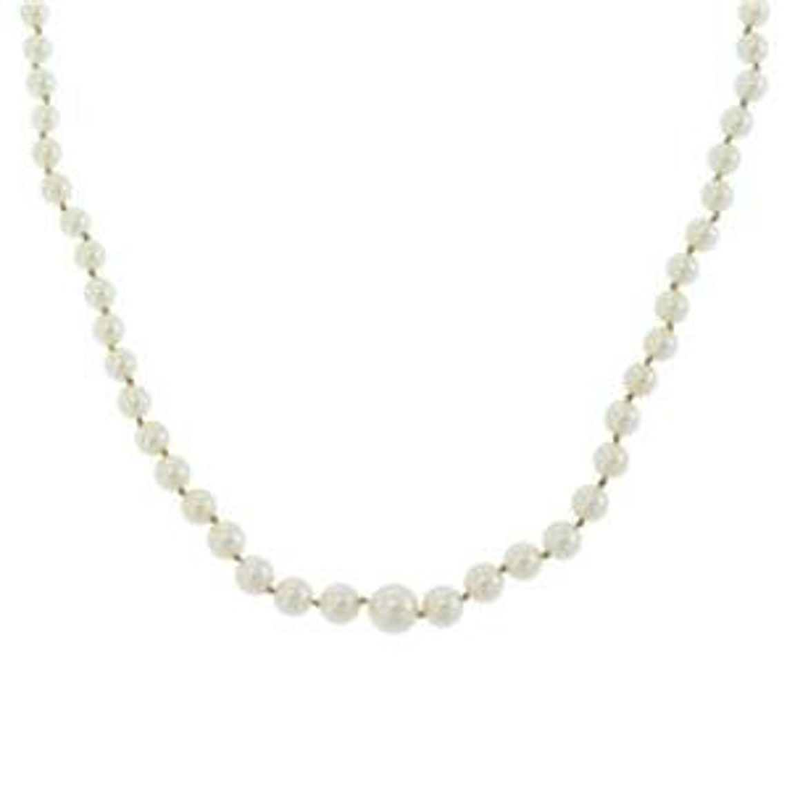 Mikimoto Pearls Sterling Graduated Silver Clasp Single Strand Necklace ...