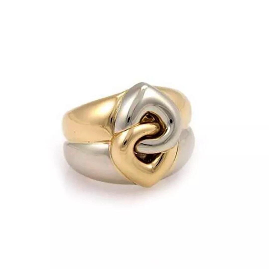 Bulgari Ring 18k Two Tone Gold Interlocking Heart Stack Band - Etsy