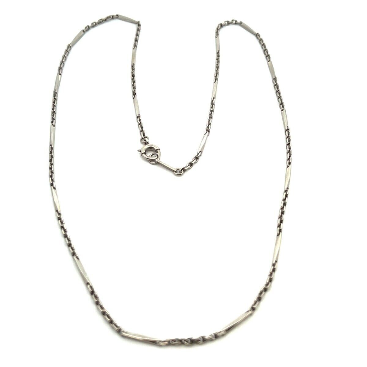 Vintage Platinum Oval Bone Link Chain 21" Long - Etsy