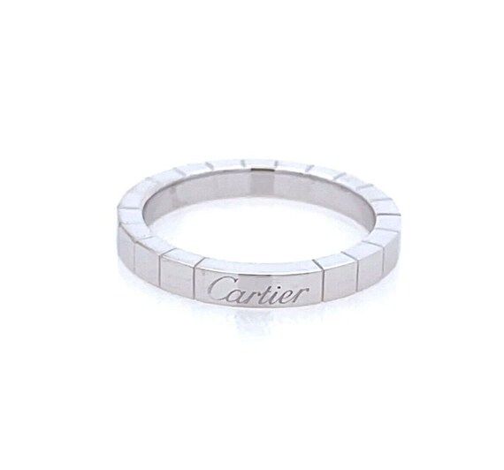 Cartier 18k White Gold Cube Style Band Ring Size 57 US 8 Paper Etsy