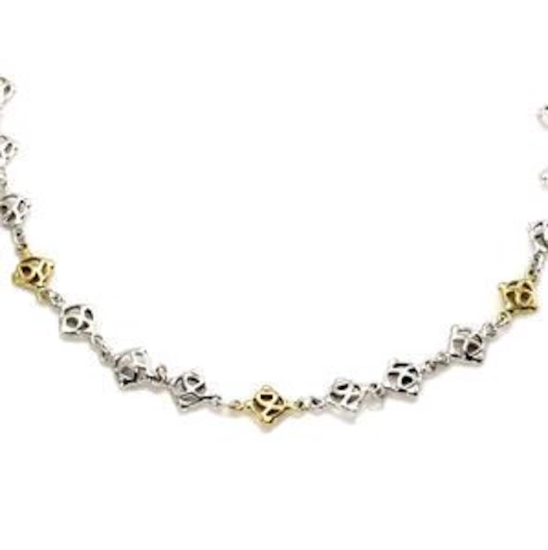 David Yurman Logo Necklace Sterling Silver 18k Yellow Gold All Around ...