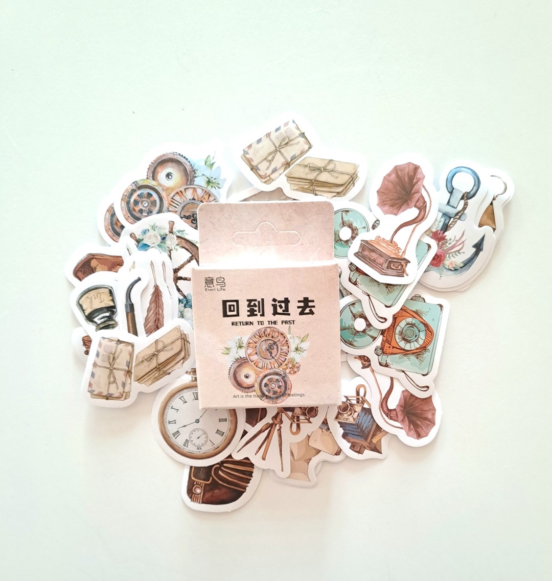 Japanese Paper Stickers 46 Pieces Vintage Objects Reading Journal - Etsy