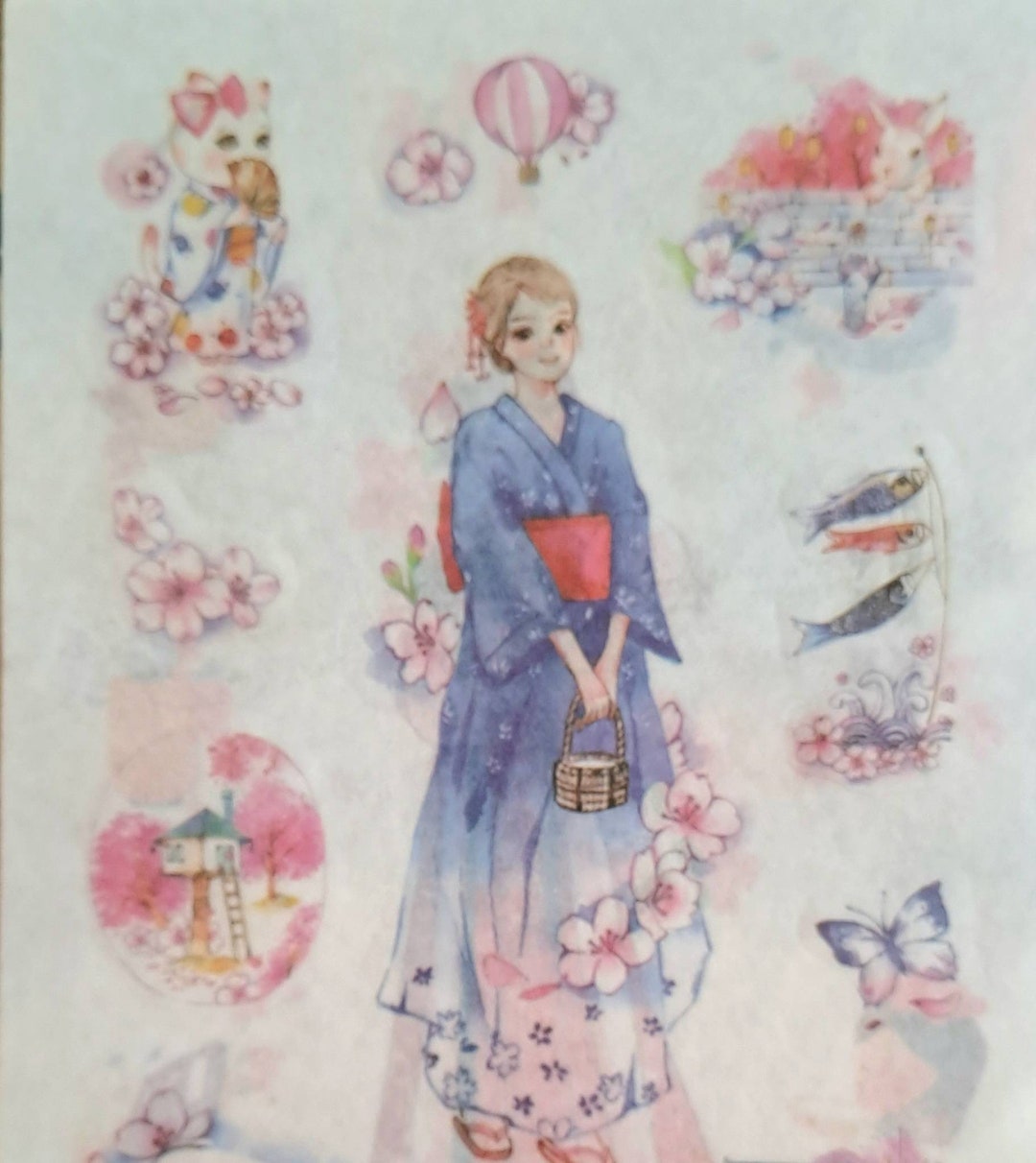 Japanese Paper Stickers 80 Japanese Women's Pieces - Etsy