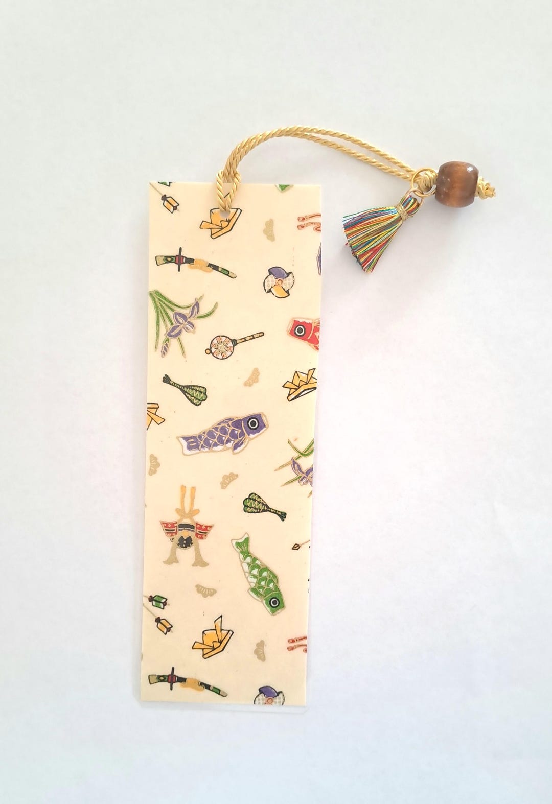 Handmade Bookmark Japanese Paper Chyiogami Koi Carp Laminated 15 X 5 Cm ...