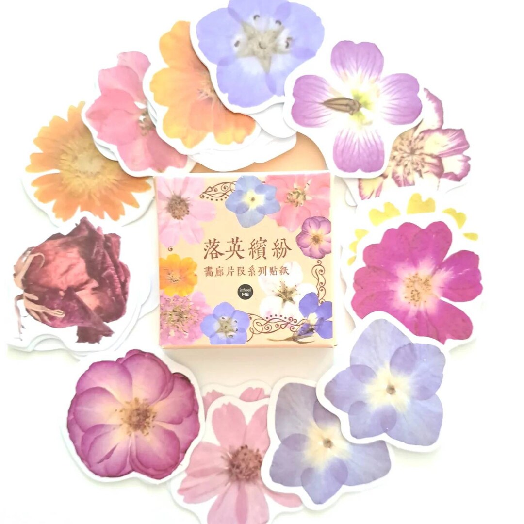 Japanese Paper Stickers 46 Pieces, Theme Purple Flowers, Pansies... - Etsy