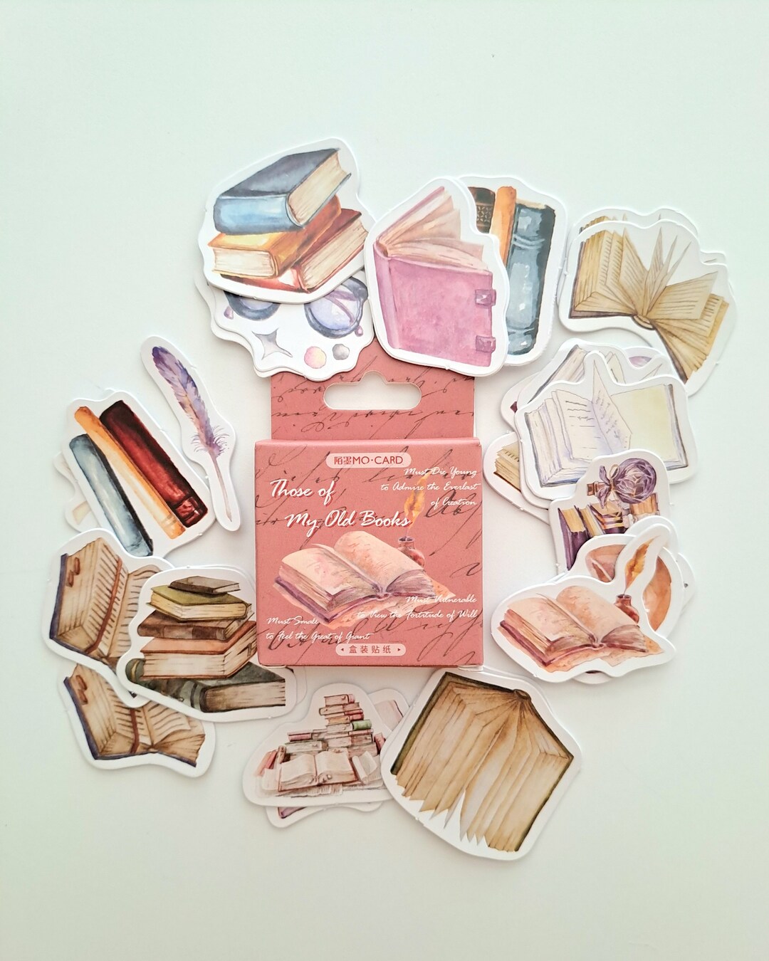 Japanese Paper Stickers, Old Books... 46 Pieces - Etsy