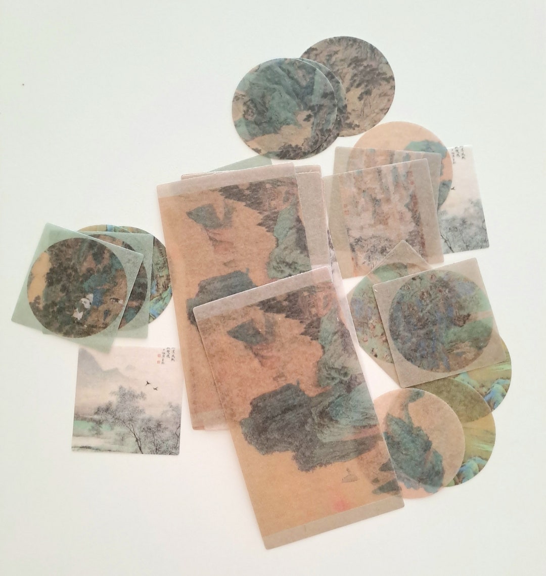 Japanese Paper Stickers 40 Pieces Vintage Japanese Style - Etsy